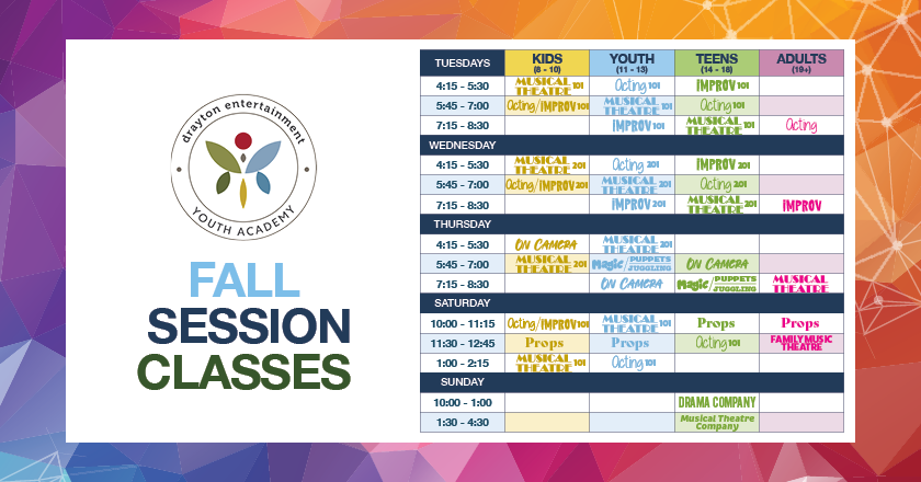 Fall Session Classes 2024 | Drayton Entertainment Youth Academy
